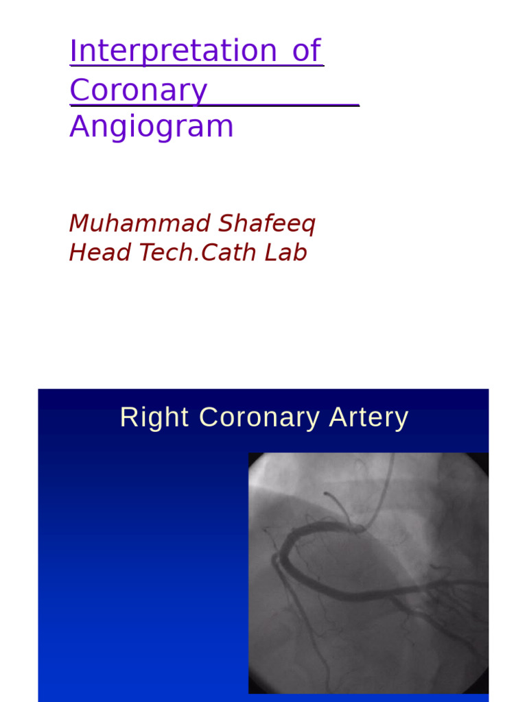 Coronary Angiogram Interpretation Guide | PDF | Coronary Circulation ...