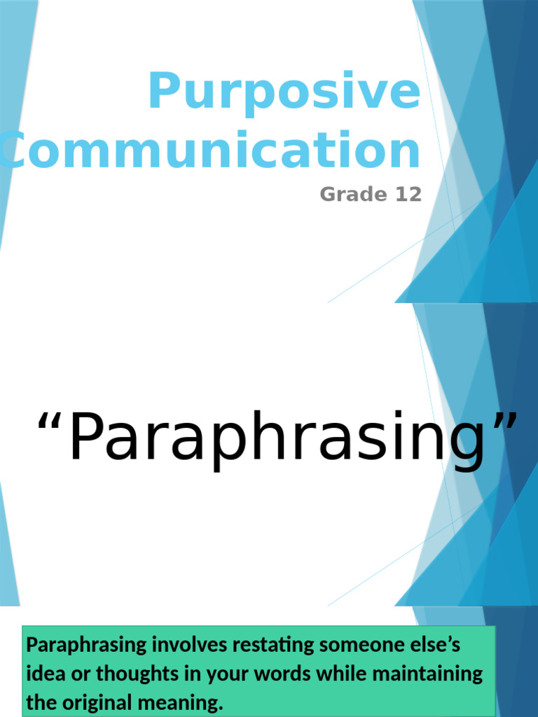 Paraphrasing | PDF