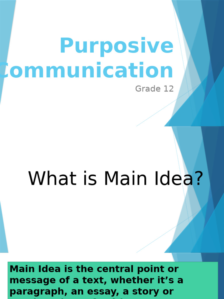 Main Idea | PDF