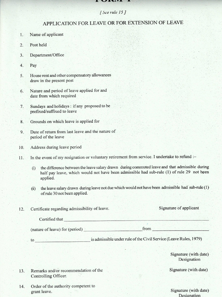 Leave Application Form | PDF