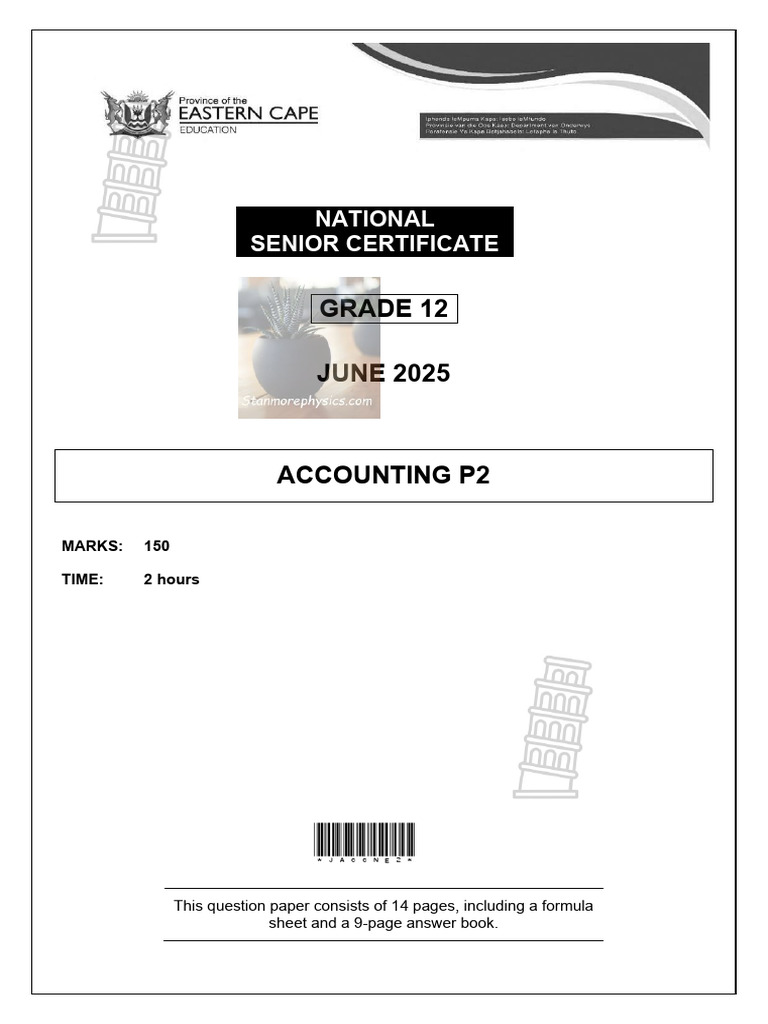 June 2025 Accounting P2 Exam Paper | PDF | Dividend | Equity (Finance)