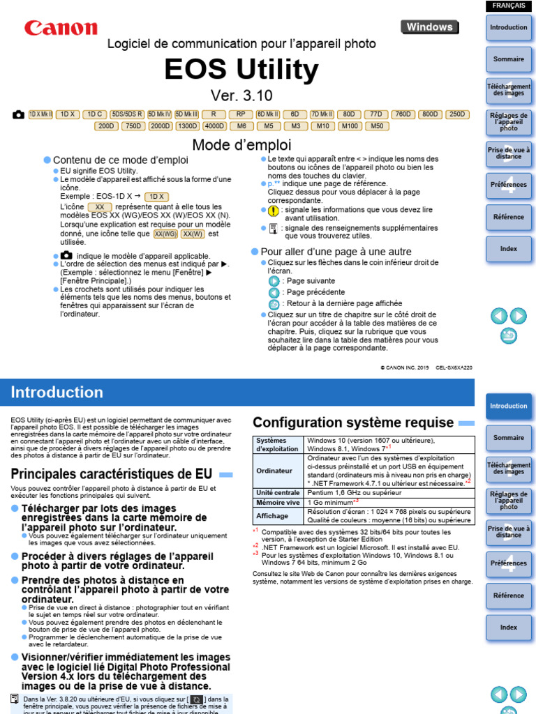 EOS Utility Win 3.10 Instruction Manual FR | PDF | Appareil photo ...