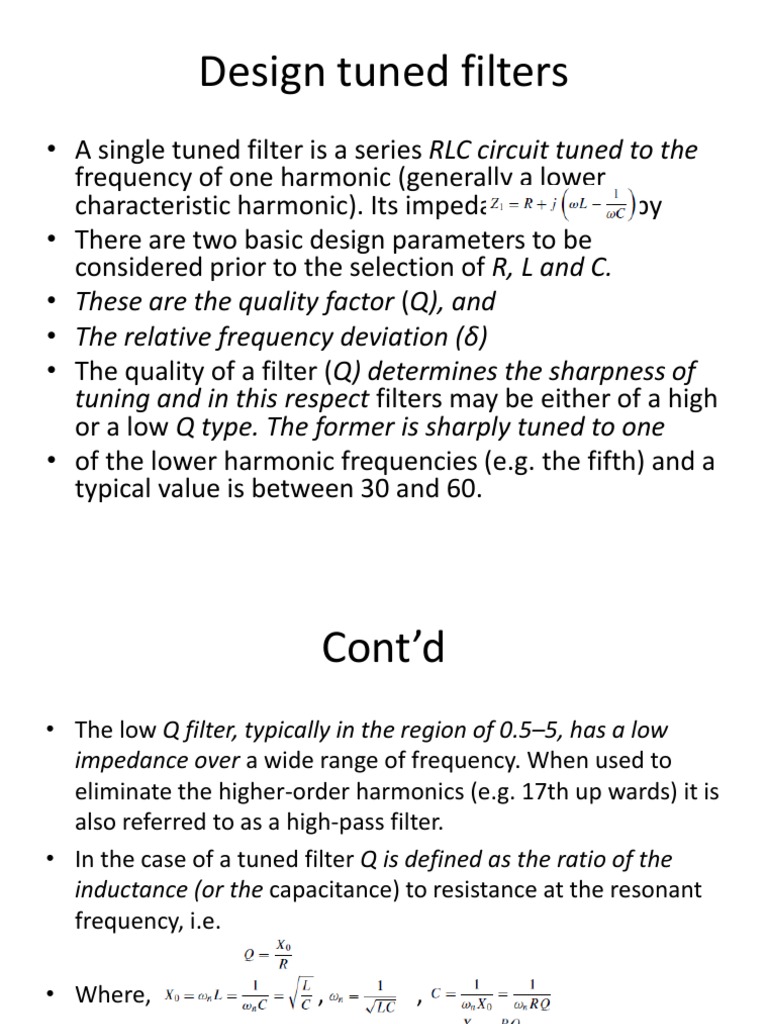 Designing Single Tuned Filters | PDF | Electronic Filter | Electrical ...