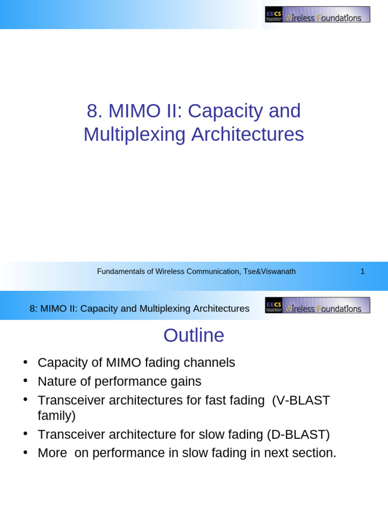 Powerpoint Slides - Chapter 8 and 10 | PDF | Mimo | Radio Resource Management