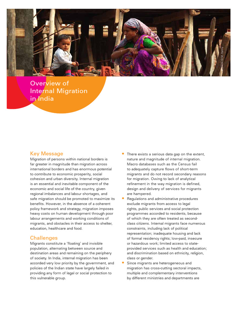 Internal Migration Challenges in India | PDF | Human Migration ...