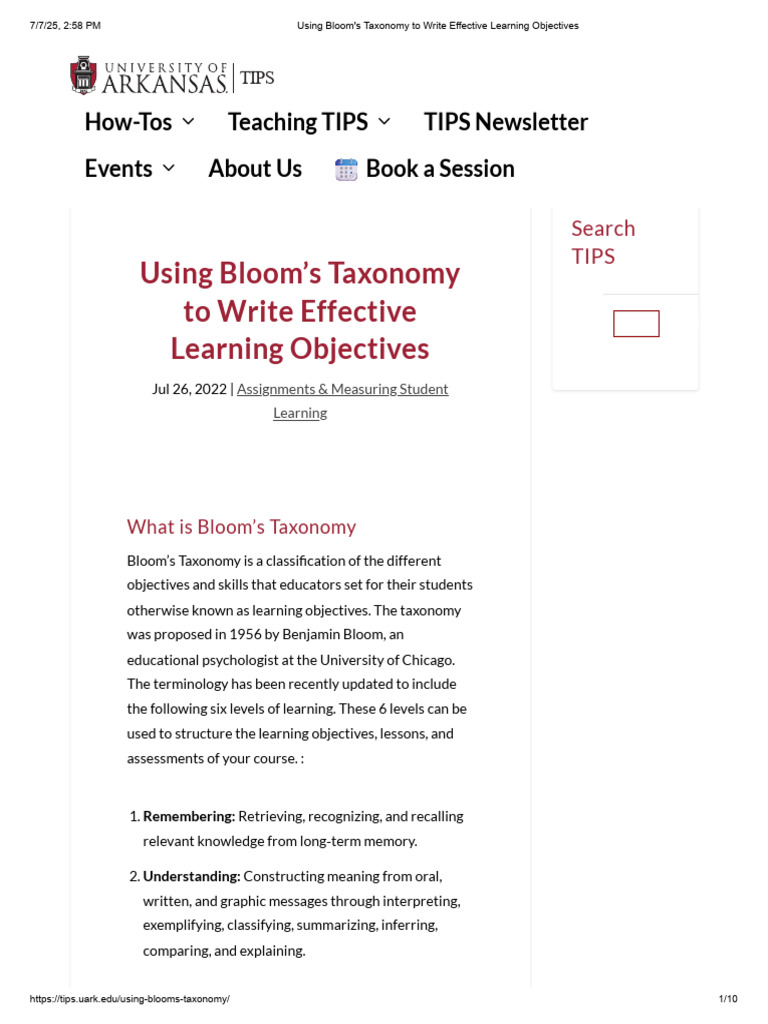 Using Bloom's Taxonomy To Write Effective Learning Objectives | PDF | Cognitive Science | Cognition