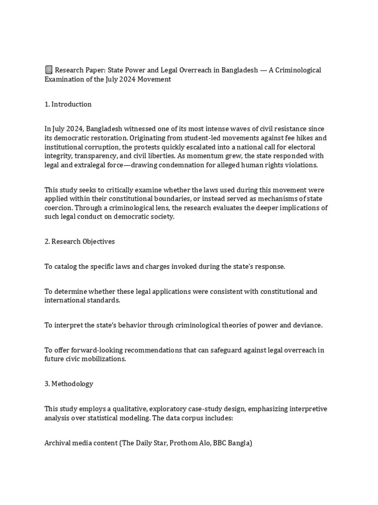 Bangladesh's July 2024 Movement Analysis | PDF | Human Rights | Freedom ...