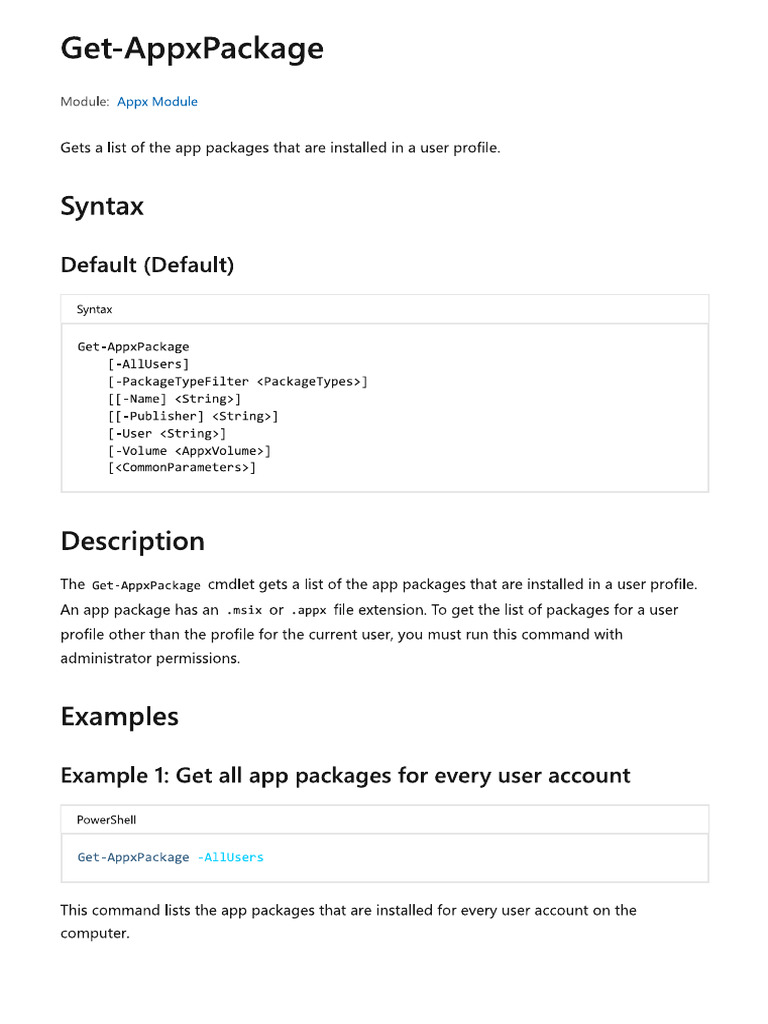Get Appxpackage Microsoft | PDF