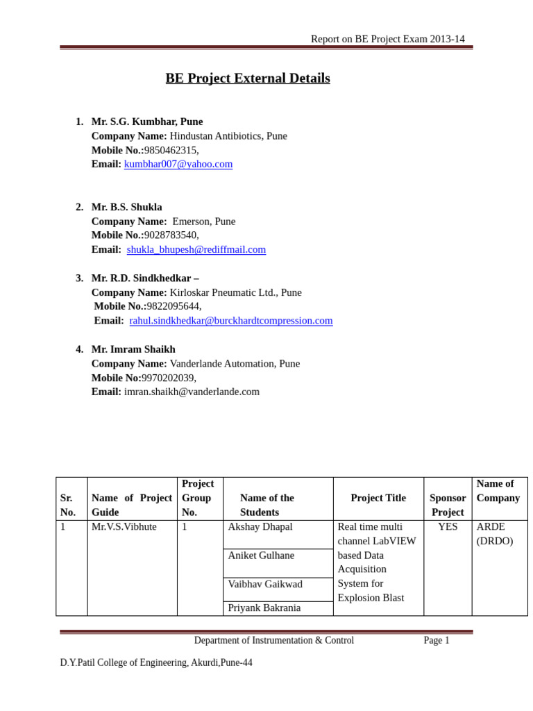 BE Project Exam Report 2013-14 | PDF | Control Theory | Industrial ...