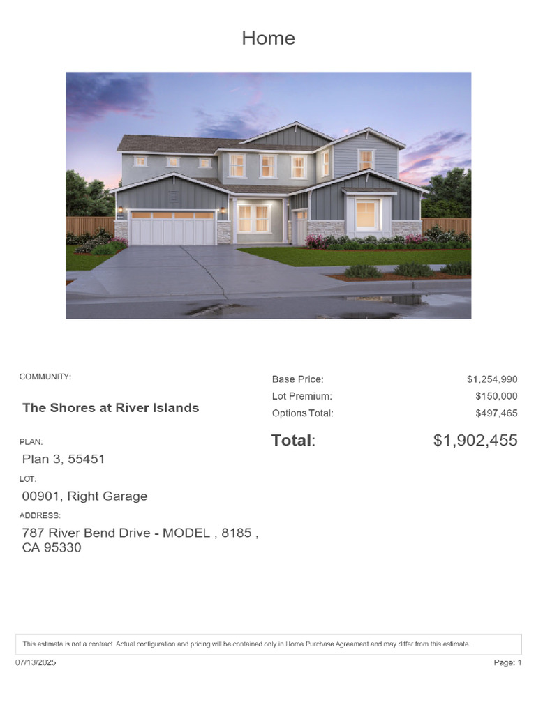 Pulte Model Home Plan 3 Options | PDF