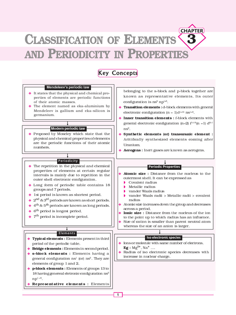 Classification of Elements and Periodicity in Properties | PDF ...