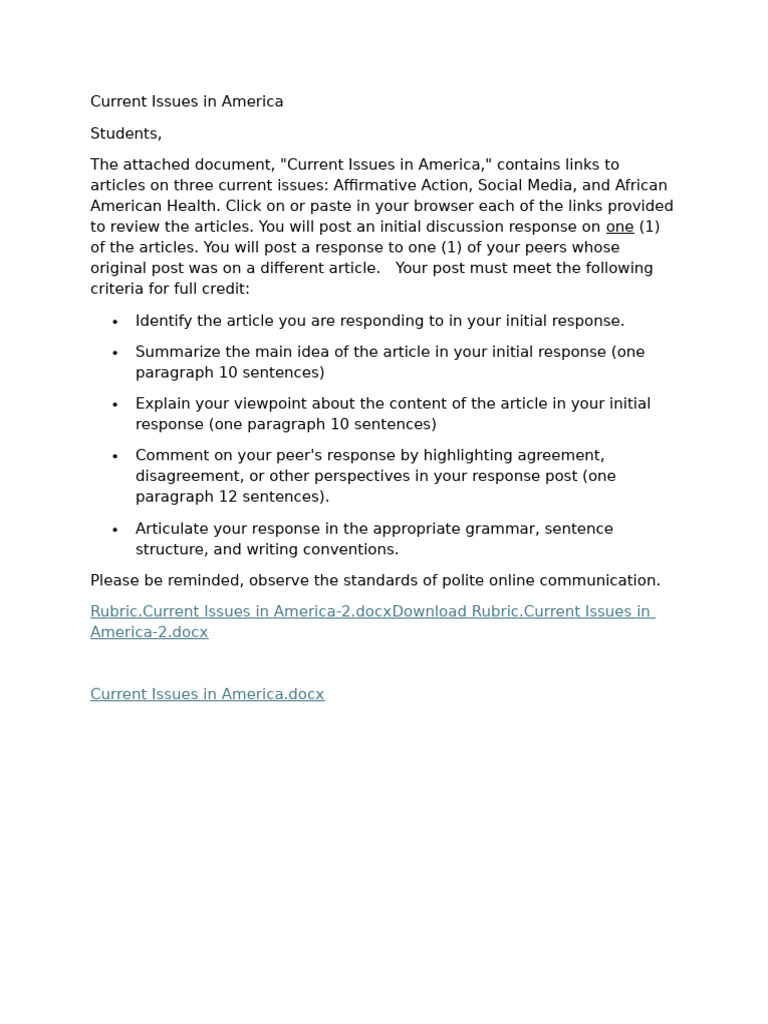Key Issues in America Today | PDF