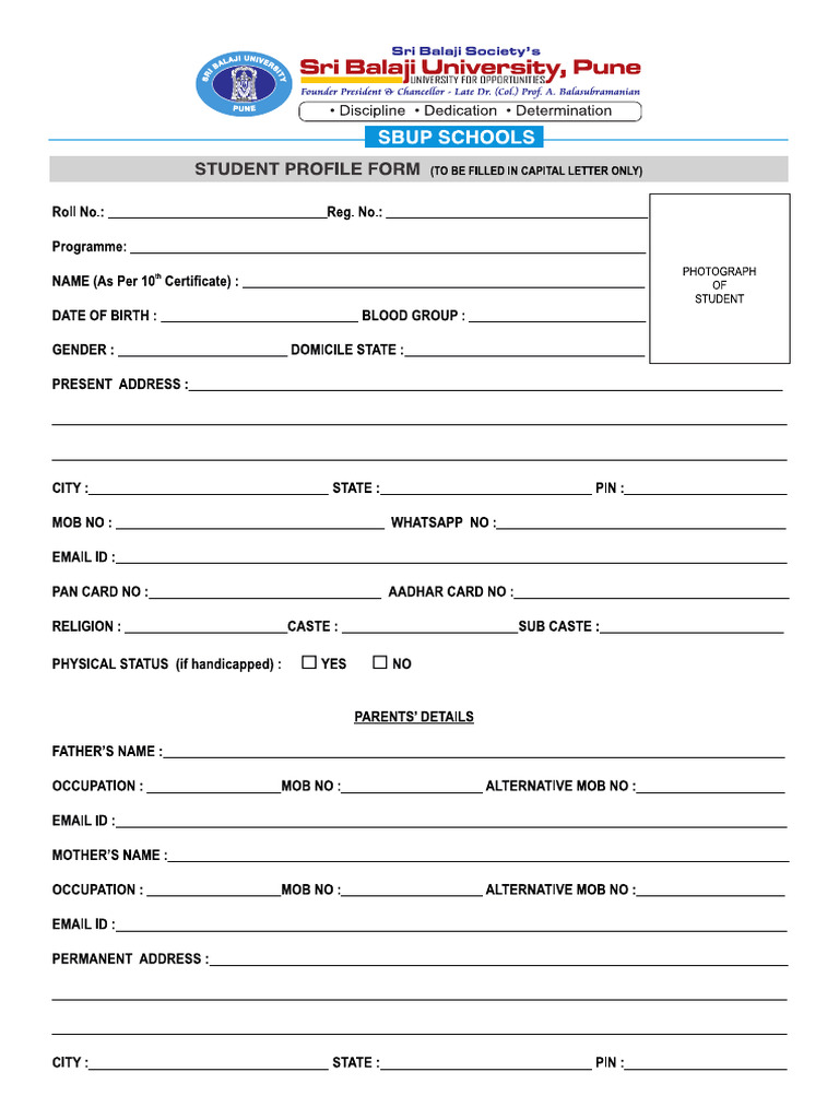 Profile Form 2025 | PDF
