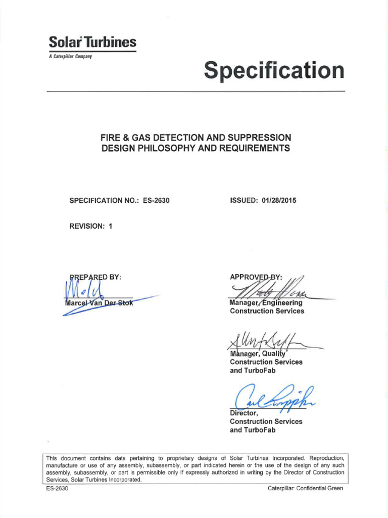 ES-2630 Fire & Gas Spec Rev 1 | PDF