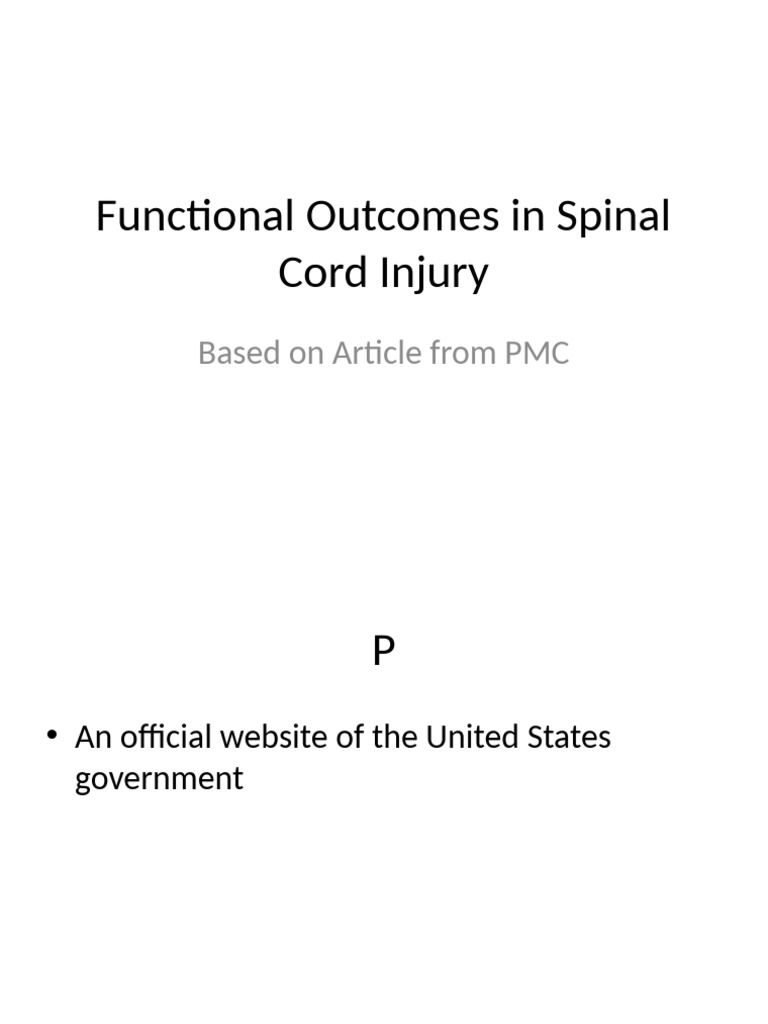 Spinal Cord Injury Analysis Presentation | PDF | Spinal Cord Injury ...