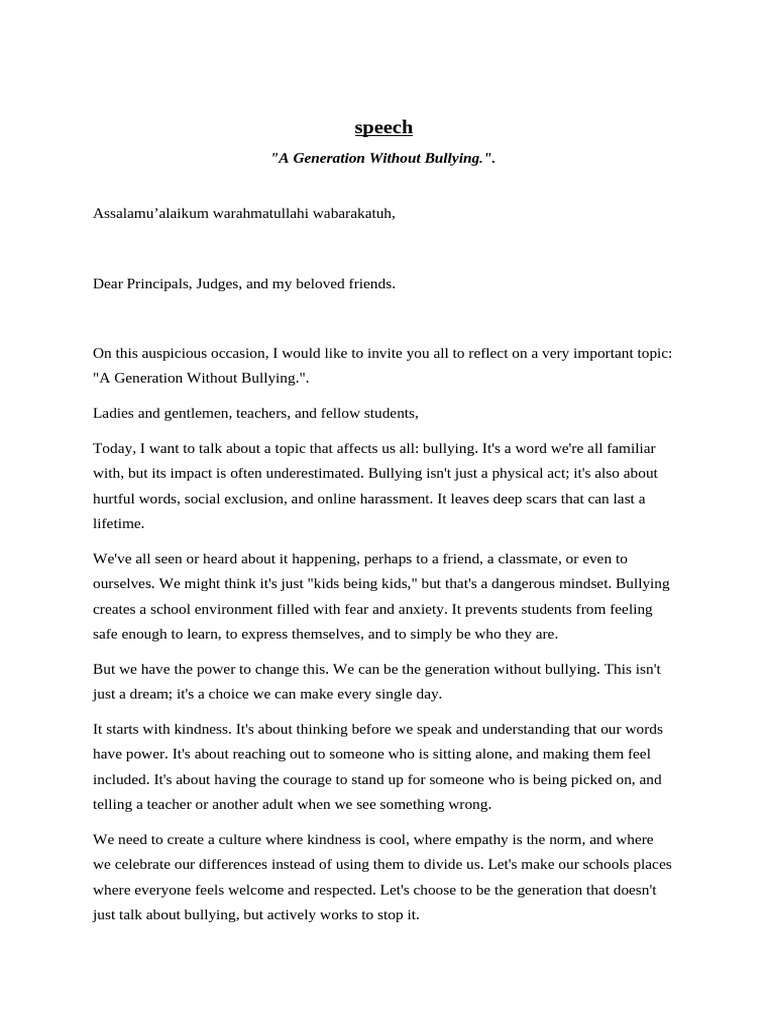 Speech Bullying | PDF