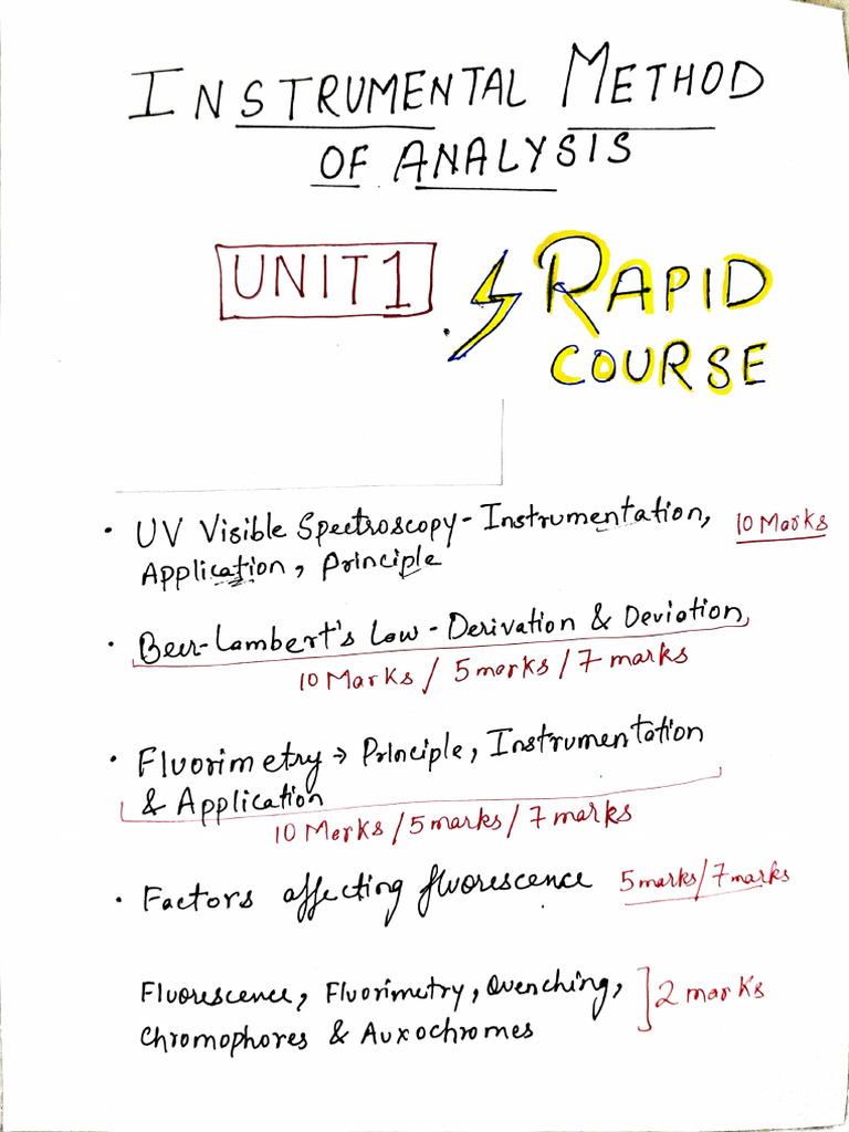 Unit 1: Instrumental Methods Overview | PDF | Instrumental Analysis ...