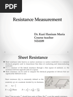 Four-Probe Method for Sheet Resistance | PDF | Electrical Resistivity ...