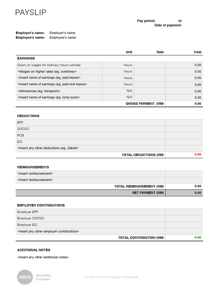 Free Payslip Template for Employers | PDF