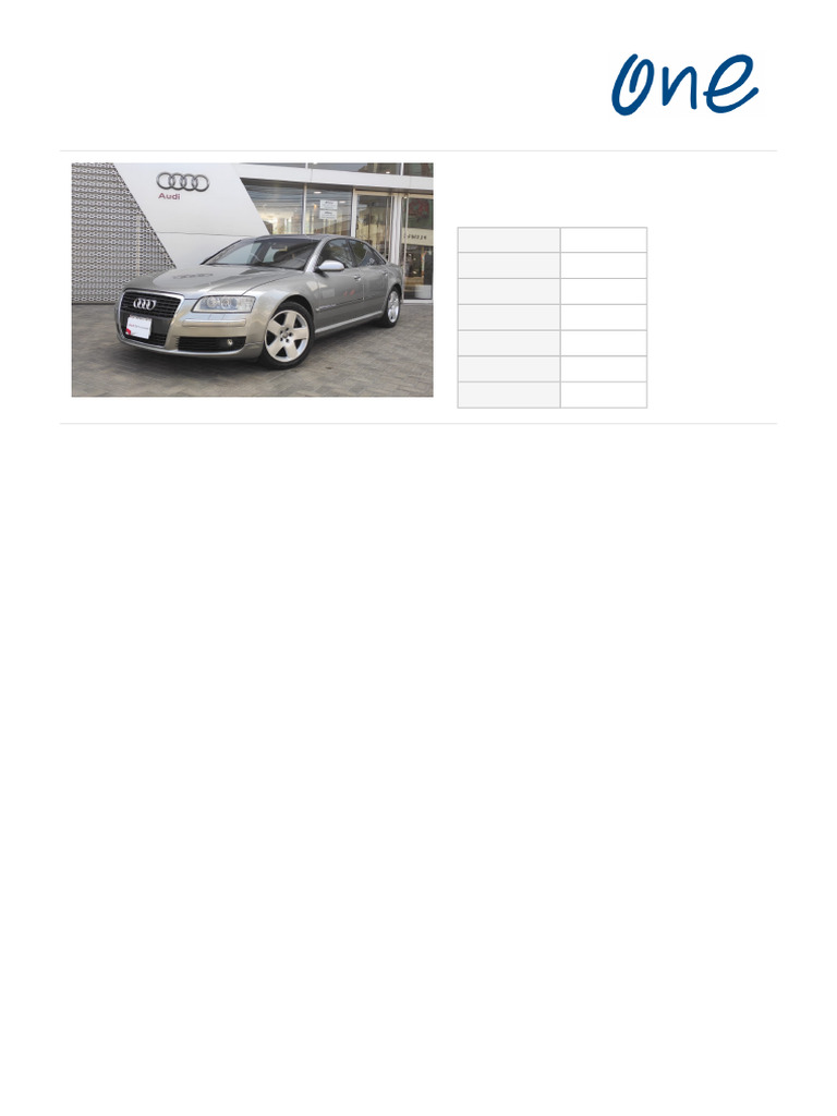 Ficha Tecnica Audi A8 | PDF