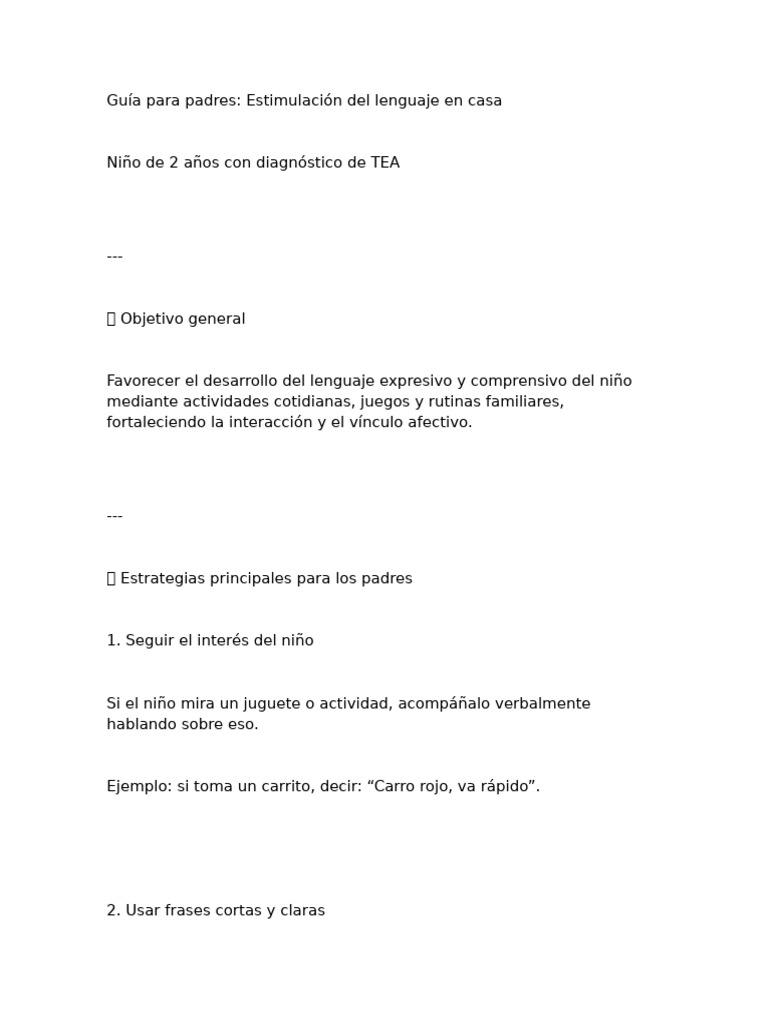 Recomendaciones para Padres de Familia y Lenguaje | PDF | Ciencia ...
