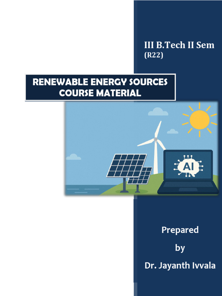 Renewable Energy Sources Course Material | PDF | Wind Power | Renewable ...
