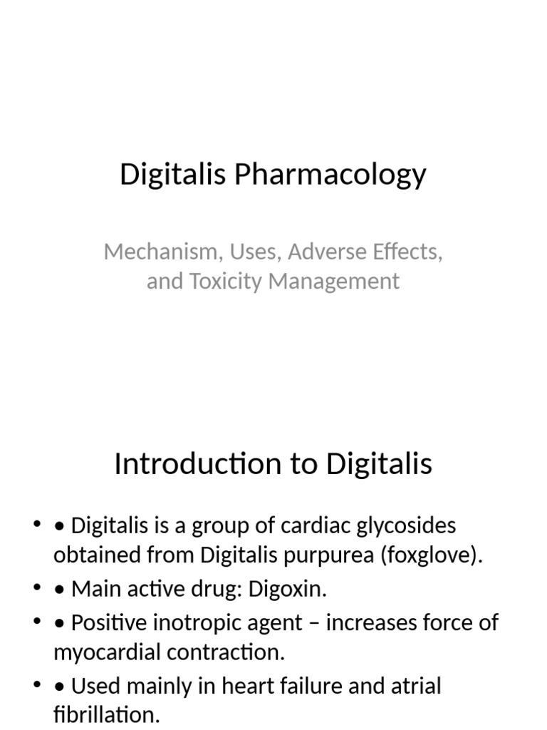 Digitalis Pharmacology | PDF