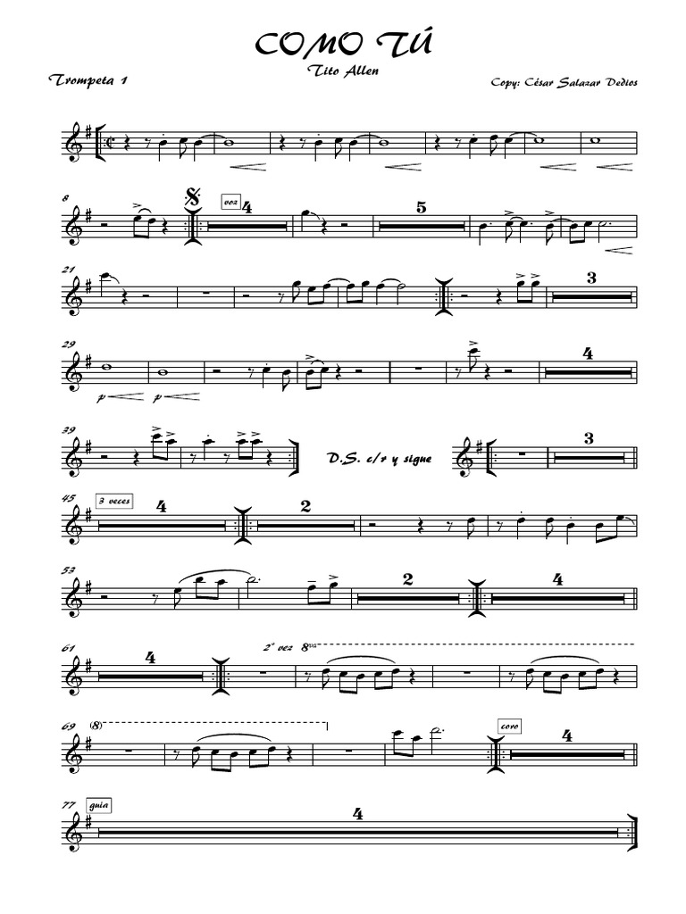 Letras de "Como Tú" - Tito Allen | PDF