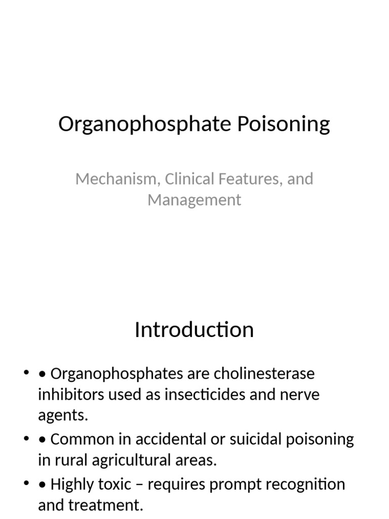 Organophosphate Poisoning | PDF