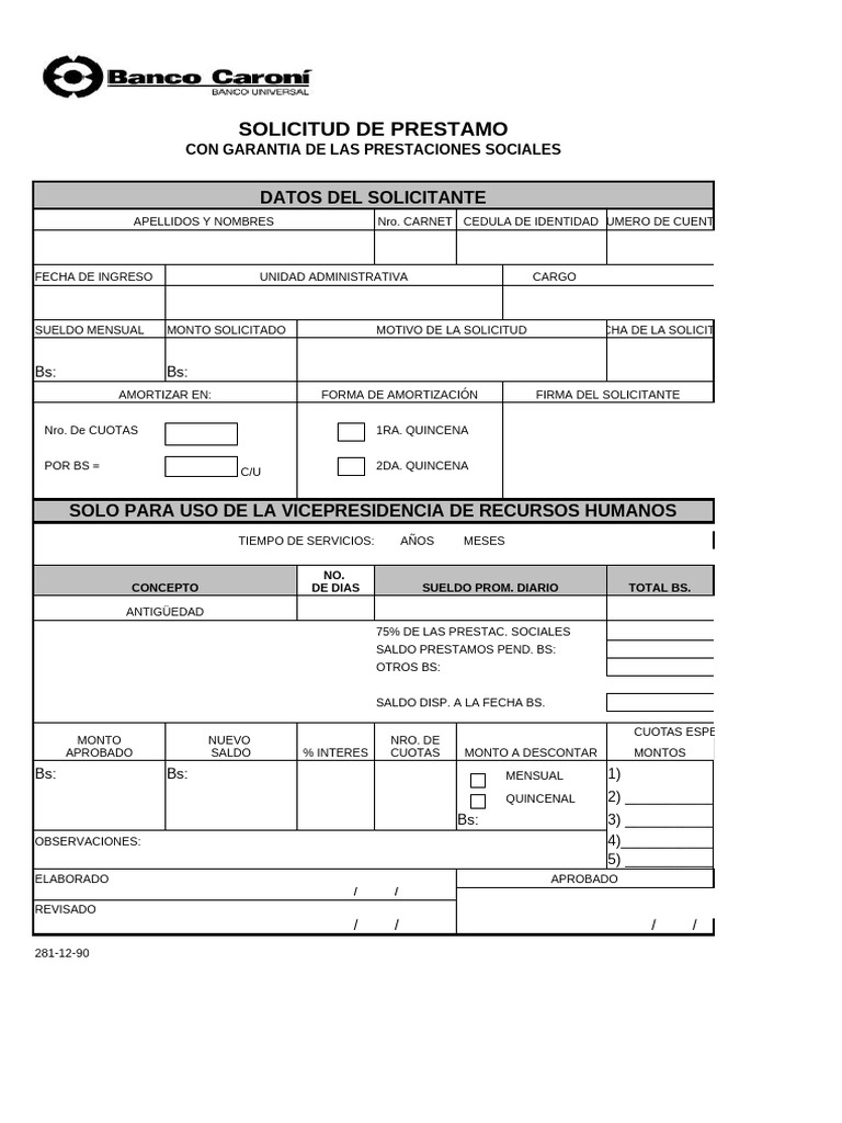 Solicitud de Préstamo con Garantía Social | PDF