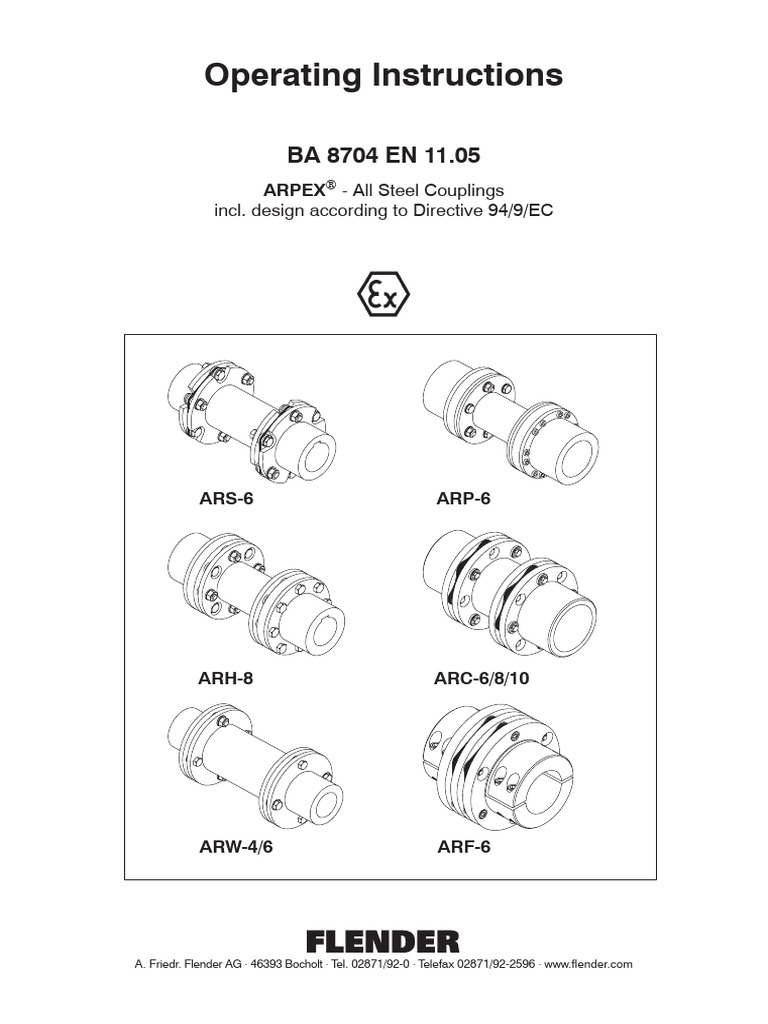 ARPEX® ARS-6 Coupling Instructions | PDF | Screw | Engineering Tolerance