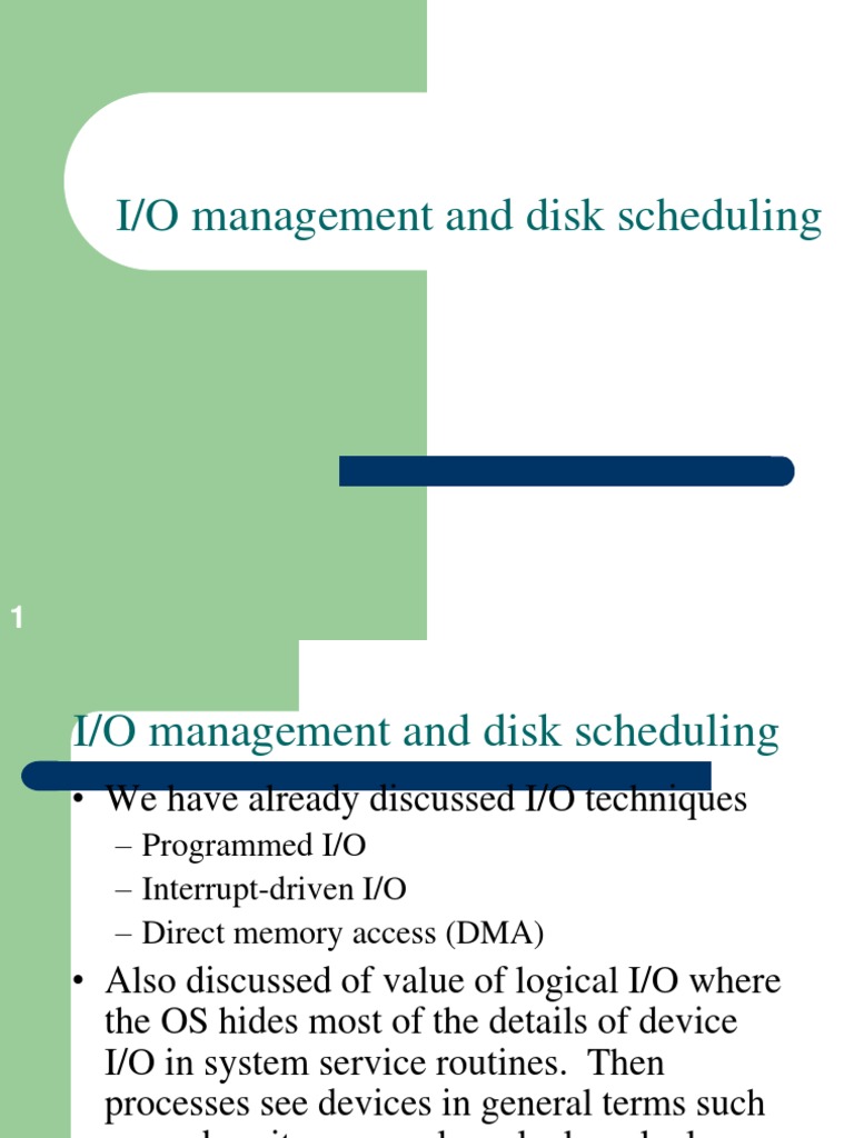 I/O Management and Disk Scheduling | Download Free PDF | Input/Output | Scheduling (Computing)