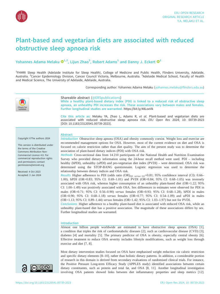 Plant-Based and Vegetarian Diets Are Associated With Reduced | PDF ...