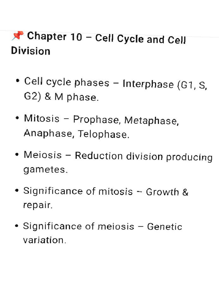 Class 11 Bio CH 10 Short Notes | PDF