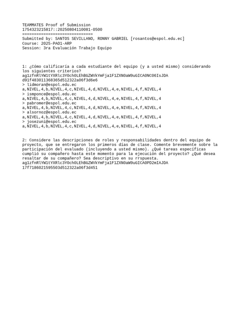 TEAMMATES Proof of Submission - 1754323215817 | PDF