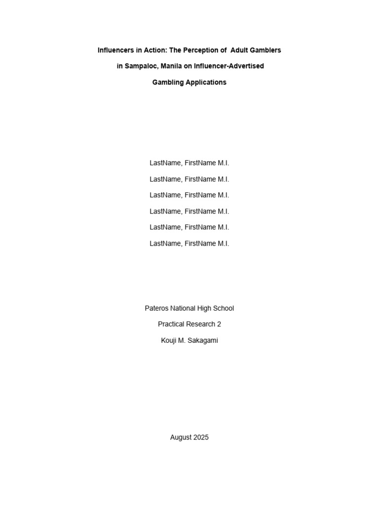 Sample of Chapter 2 RRL With Title Page and References | PDF | Social ...