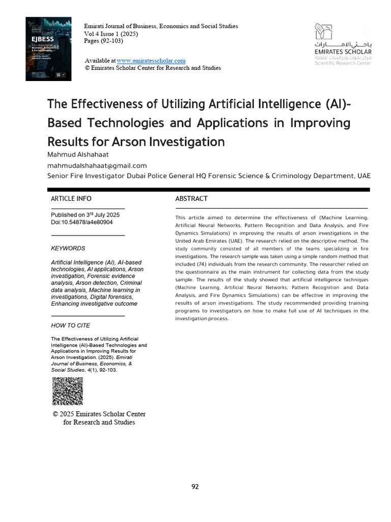 The Effectiveness of Utilizing Artificial Intelligence (AI) Based ...