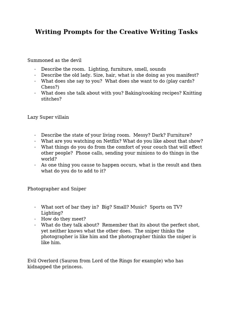 9l Writing Prompts For The Creative Writing Tasks 2nd Package | PDF