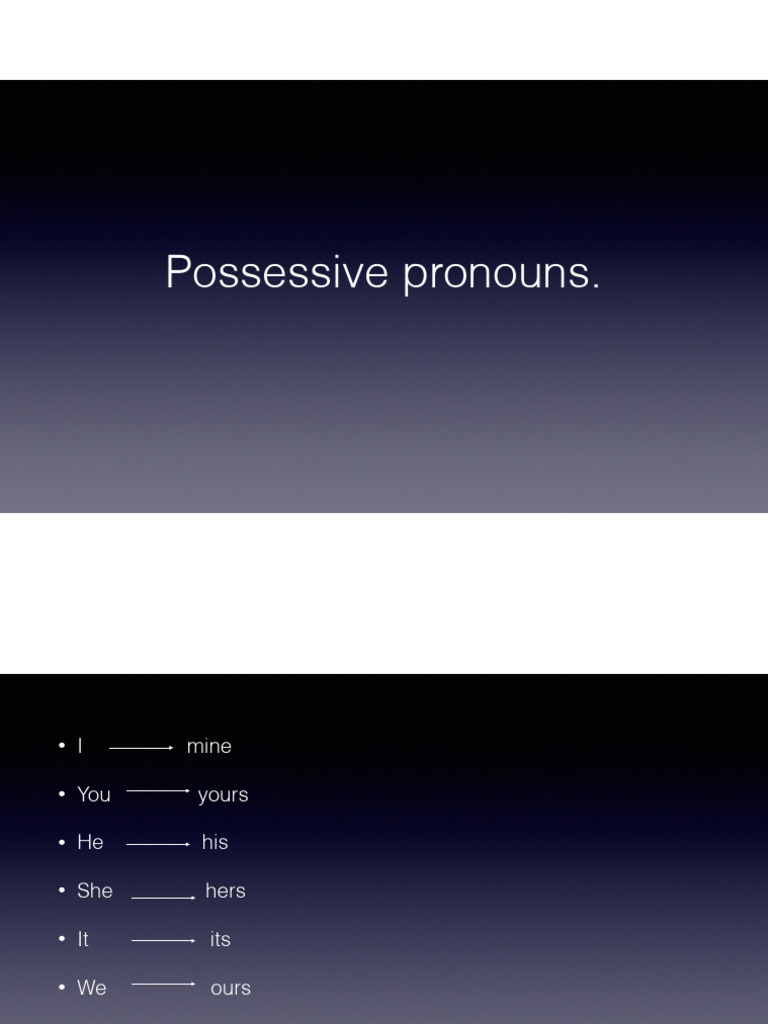Understanding Possessive Pronouns | PDF
