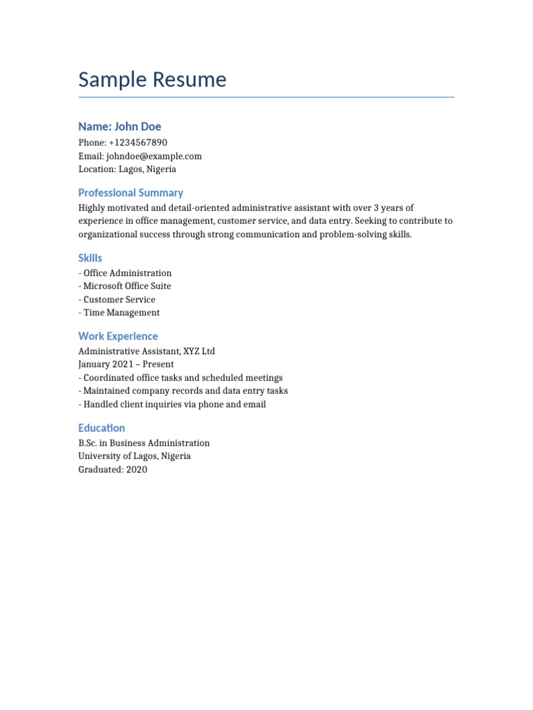 Sample Resume | PDF