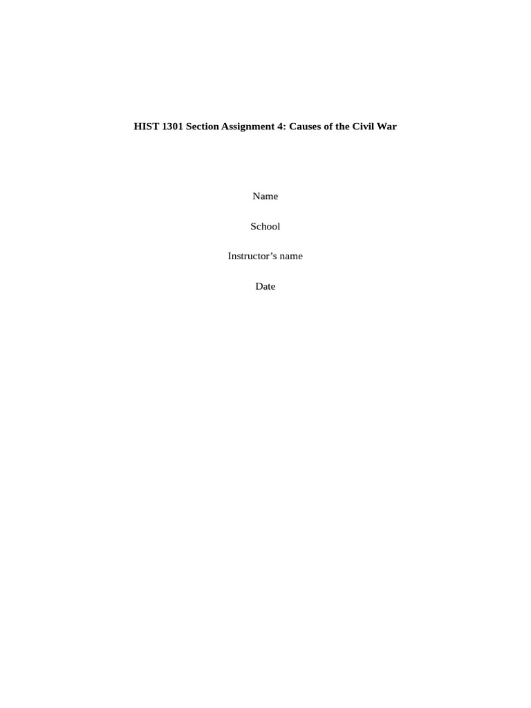 Causes of the Civil War Explained | PDF | American Civil War ...