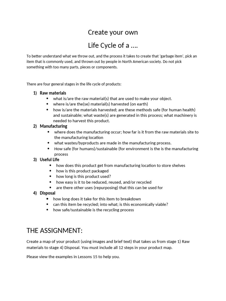 Product Life Cycle Mapping Guide | PDF