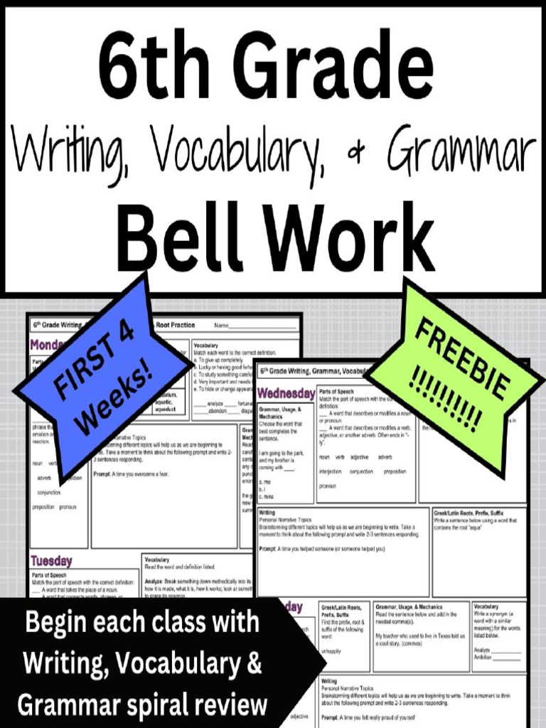 6th Grade Writing & Grammar Review | PDF | Part Of Speech | Word