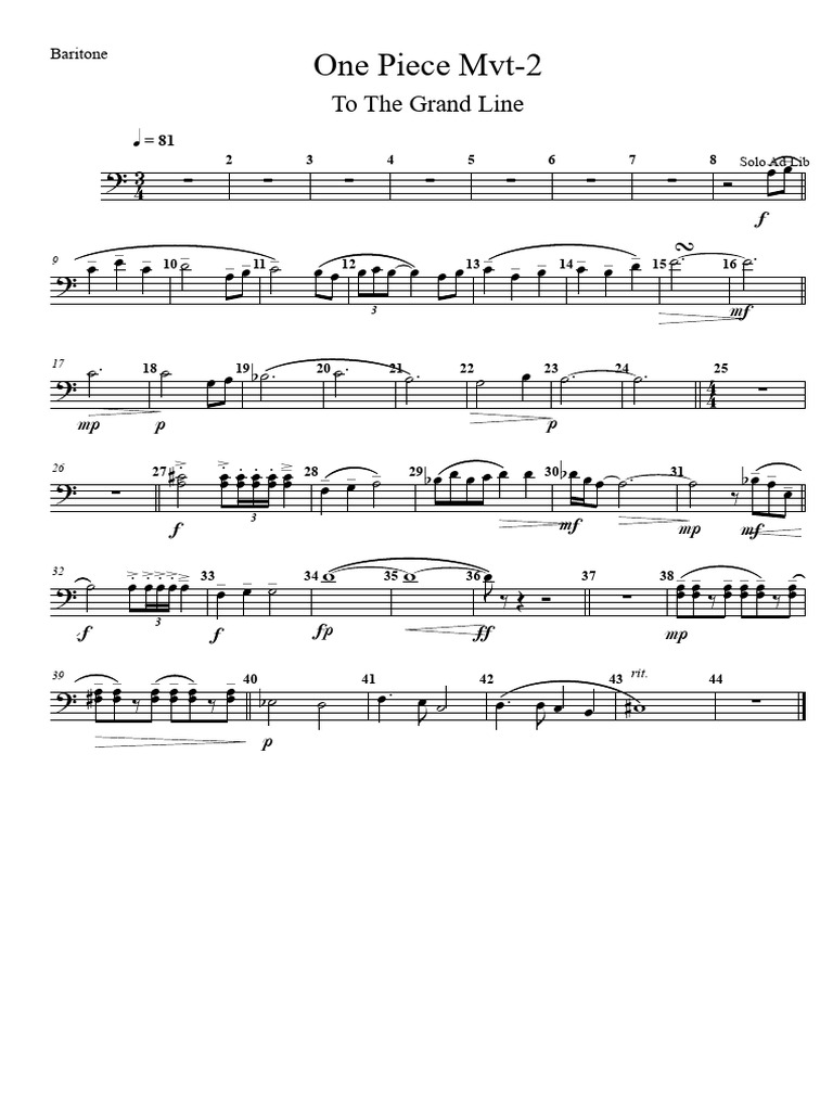 One Piece - Mvt.2 - Baritone | PDF