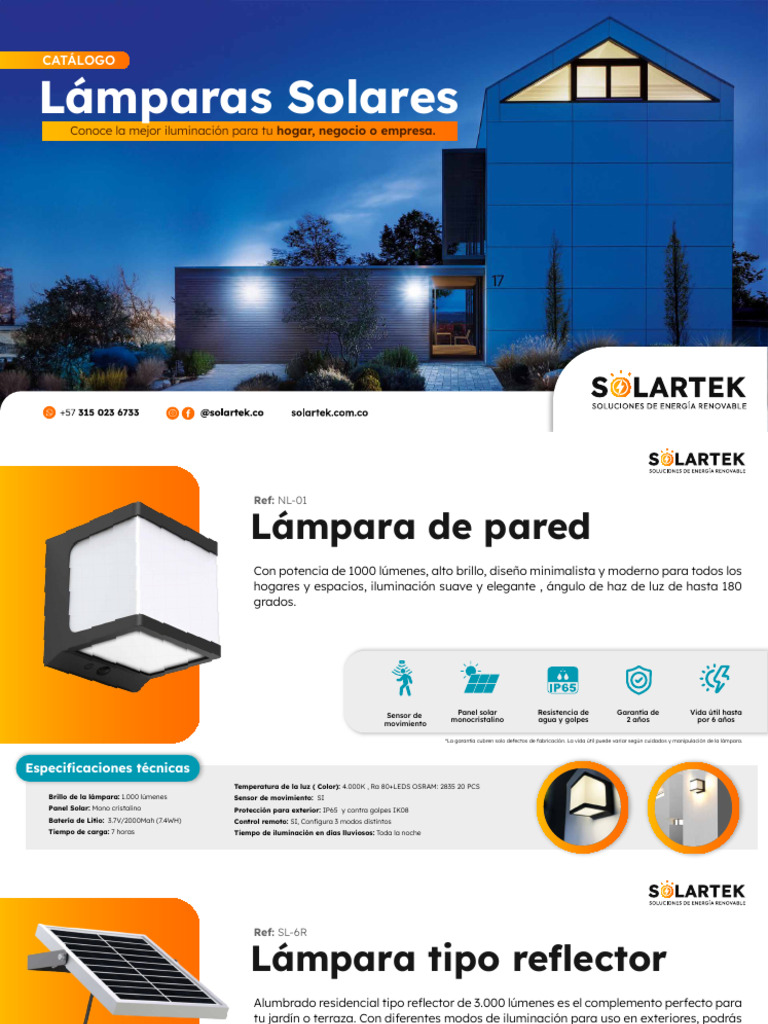 Catálogo Lámparas Solartek | PDF | Diodo emisor de luz | Radiación electromagnética