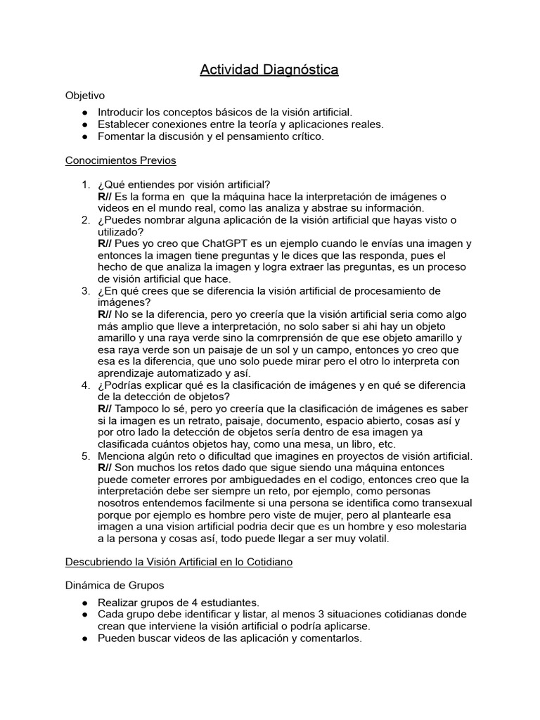 Actividad Diagnóstica - Maria Marmolejo | PDF | Visión por computador ...