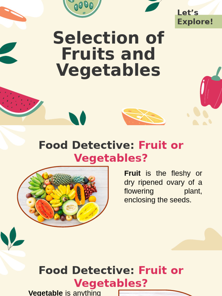 Week 5 6 Selection of Fruits and Veg | PDF | Vegetables | Fruit