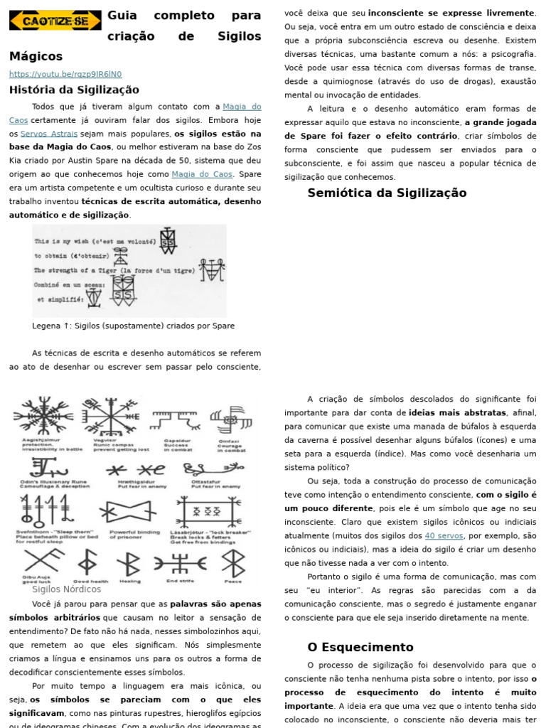Criação de Sigilos Mágicos Eficazes | PDF | Mente inconsciente ...