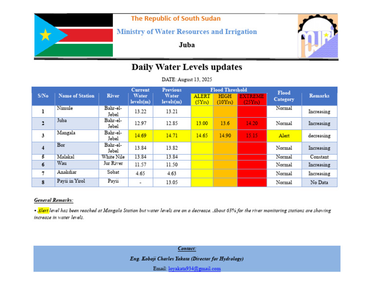 Current Water Levels in South Sudan | PDF | Physical Geography | Earth ...
