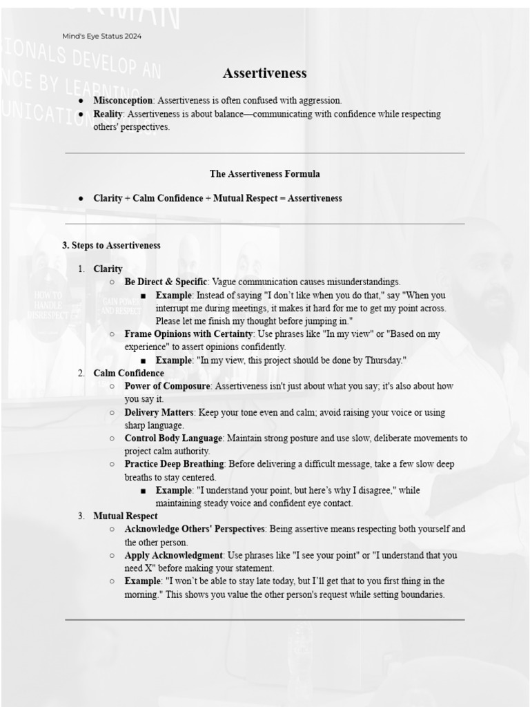 Executive Level Assertiveness | PDF | Communication | Human Communication